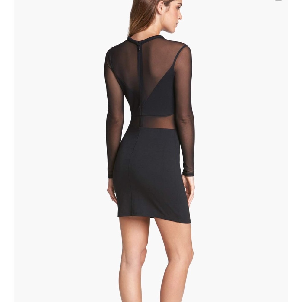 Black Mesh Mini Dress - Gem